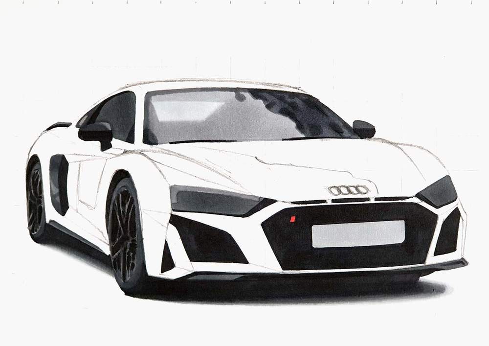 How to Draw an Audi R8 - Simple & Realistic Step-by-Step Guide